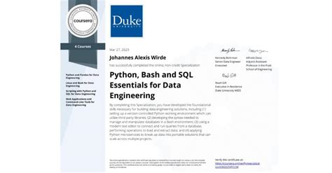 johannes wirde on linkedin completion certificate for python bash and