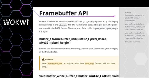 framebuffer api wokwi docs