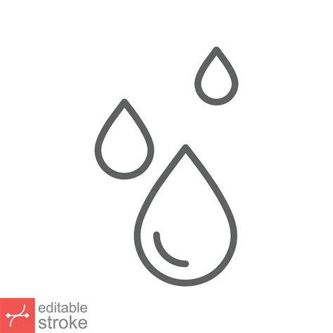 Water Drops Icon Simple Outline Style Drop Water Droplet Liquid Rain Aqua Farming