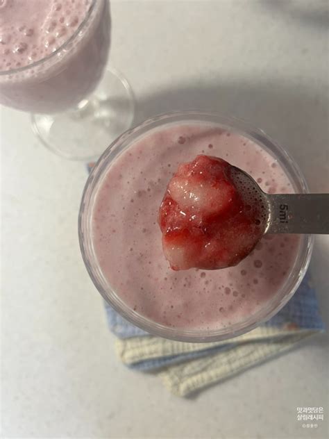 딸바주스 만들기딸기바나나스무디 냉동딸기주스