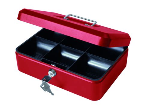 Cathedral Money Box 10 Red Money Box With Lock Petty Cash Tin