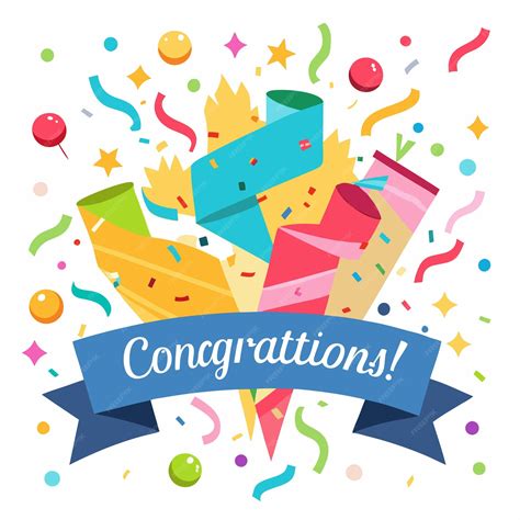 Celebratory Congratulations Illustration Festive And Colorful Party