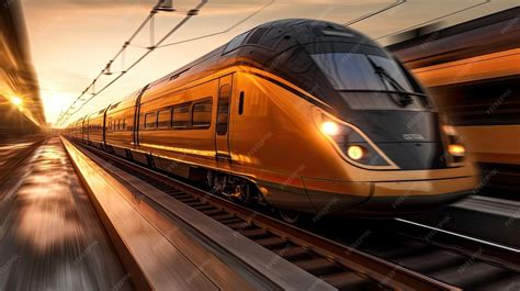 Premium Ai Image Super Streamlined Train With Motion Blur Generative Ai