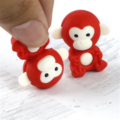 Soododo Creative Animals Eraser Mini Cartoon Monkey Model Desktop