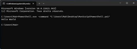 Lancer Powershell Depuis Cmd