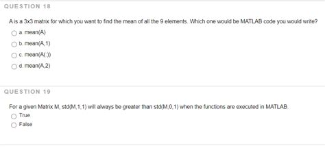 Solved Question 18 Ais A 3x3 Matrix For Which You Want To