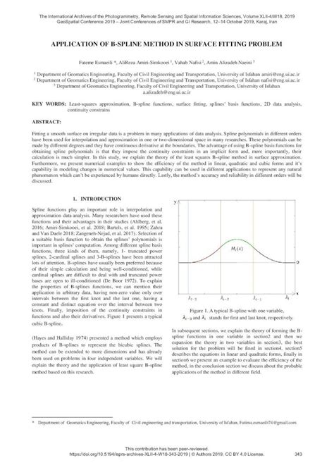 Pdf Application Of B Spline Method In Surface Application Of B Spline Method In Surface