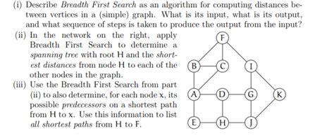 Solved I Describe Breadth First Search As An Algorithm For Chegg Com