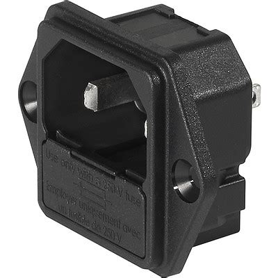 6202 IEC Appliance Inlet C18 With Fuseholder 1 Pole