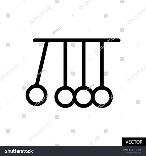 Newtons Cradle Vector Icon Line Style Stock Vector Royalty Free