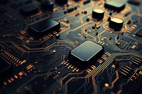 A Close Up Image Of A Computer Printed Circuit Board With Many Parts