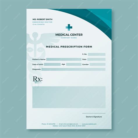 Free Vector Prescription Template Design