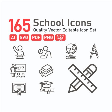 School Icon Packs Svg Icons Vector Icon Set Png Icon Bundle Icon Pack