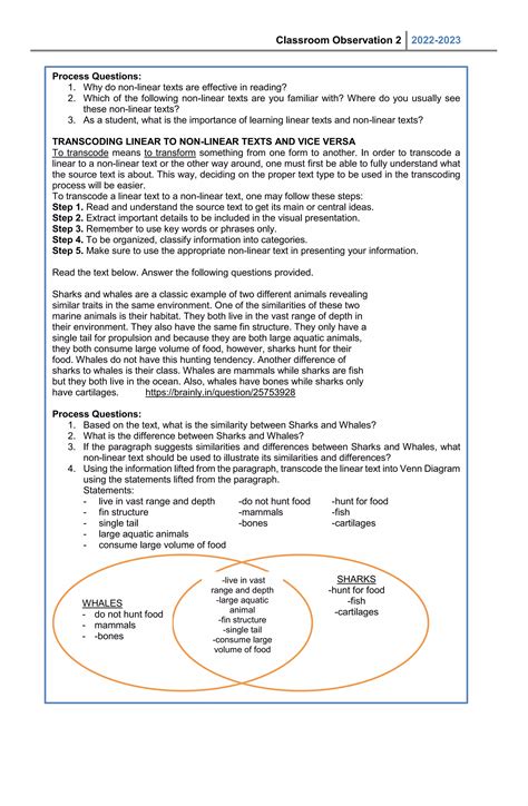 Lesson Plan For English 7 Linear And Non Linear Textdocx Technology