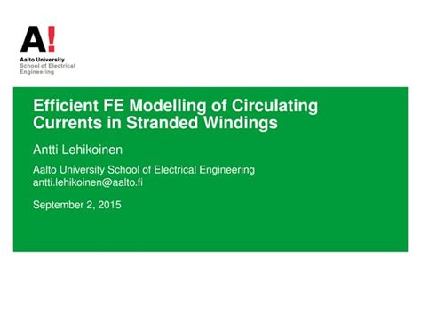 Efficient Fe Modelling Of Circulating Currents In Stranded Windings Pdf