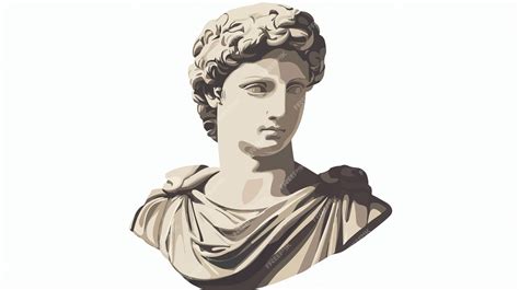 Classical Marble Bust Illustration In Flat Vector Style Premium Ai