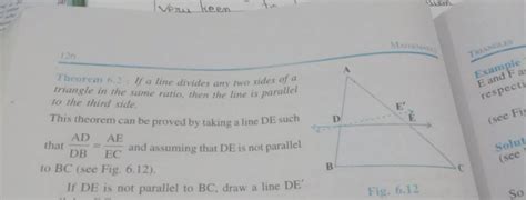 126 Theorem 6 2 If A Line Divides Any Two Sides Of A Triangle In The Sa