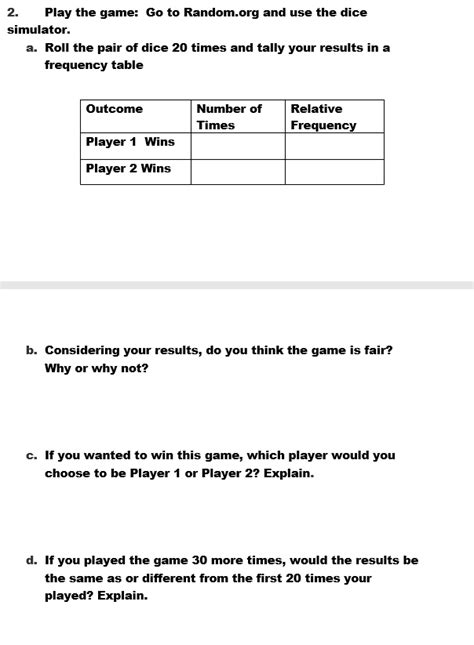 Solved 1 Two Individuals Decide To Play A Dice Rolling
