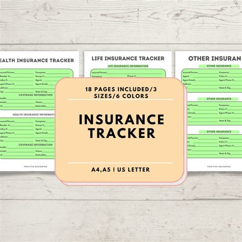 Insurance Tracker Printable Insurance Tracking Template Insurance