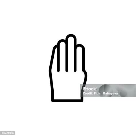손 4 손가락 제스처 개요 아이콘입니다 손 제스처 그림 아이콘의 요소입니다 기호는 웹 로고 모바일 앱 Ui Ux에 사용할 수 있습니다 0명에 대한 스톡 벡터 아트 및 기타