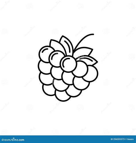 The Raspberry Icon In Black And White Stock Vector Illustration Of