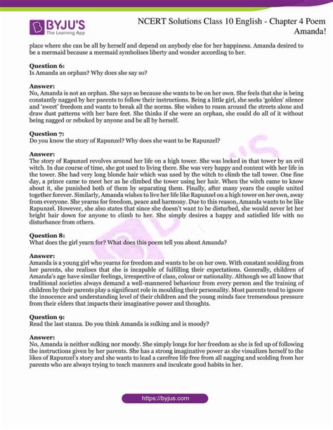 Ncert Solutions For Class 10 English Chapter 4