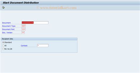 CVI SAP Tcode Start Document Distribution CVI SAP Tcode Start Document Distribution