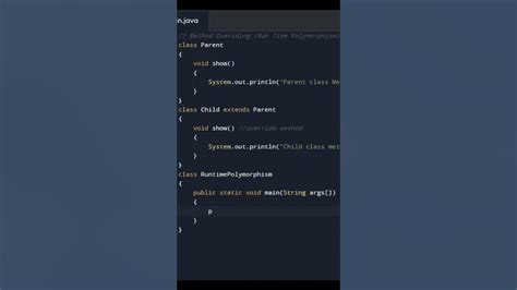 Method Overriding Program In Java Oops Concepts Polymorphism Core Java Code Coding In