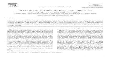Pdf Descriptive Sensory Analysis Dokumentips