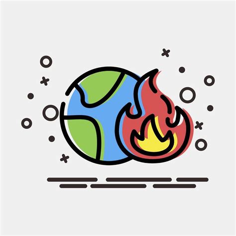 Icon Global Warming Global Warming Elements Icon In Mbe Style