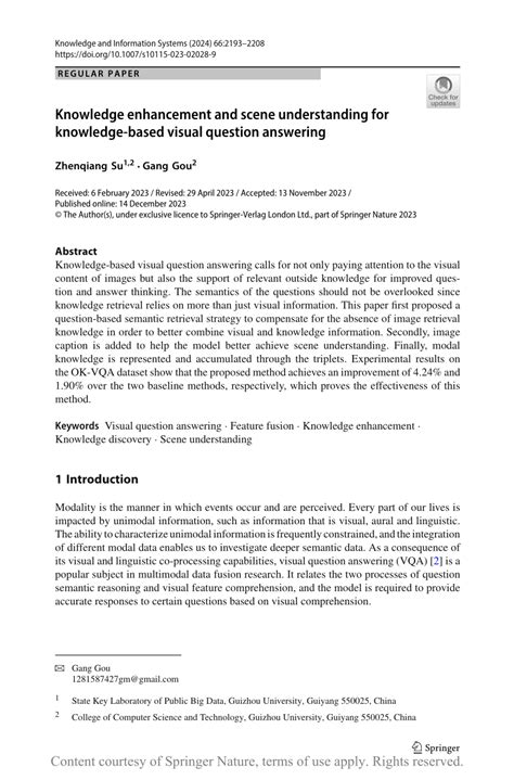 Knowledge Enhancement And Scene Understanding For Knowledge Based Visual Question Answering