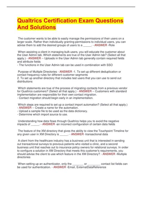 Qualtrics Exams Questions And Solutions Stuvia Us