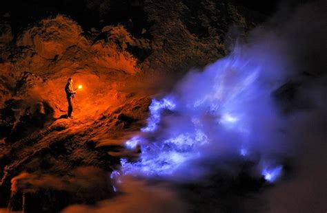 The Mesmerizing Blue Fire Of Kawah Ijen Volcano In Indonesia