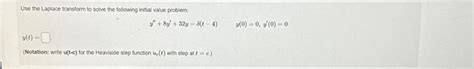 Solved Use The Laplace Transform To Sove The Following