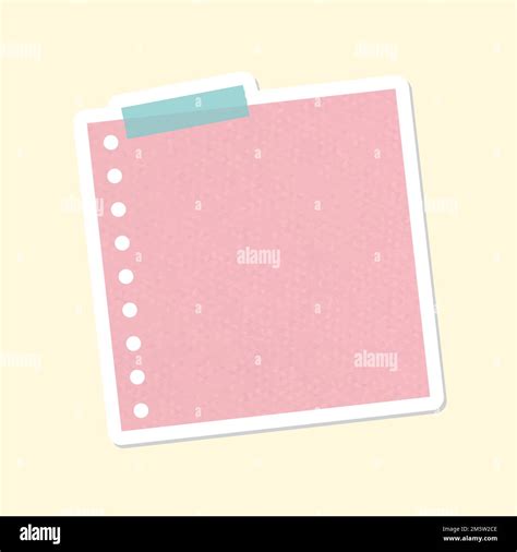 Pink Hole Punched Notepaper Journal Sticker Vector Stock Vector Image Art Alamy