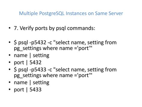 How To Configure Multiple Postgresql 9 Ppt