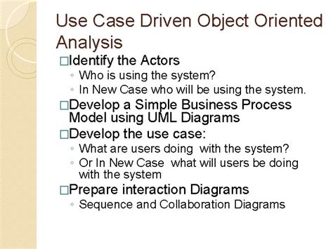 Object Oriented Analysis Process Identifying Use Cases Session