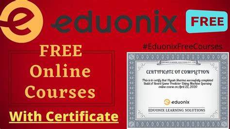 Eduonix Announced 20 Course Certificate Of Completion By Eduonix