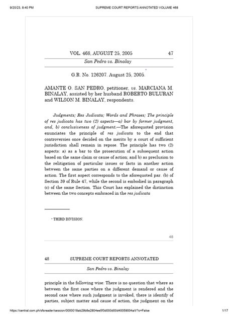 San Pedro Vs Binalay Pdf Lawsuit Res Judicata