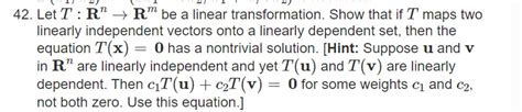 Solved Let T RnRm Be A Linear Transformation Show That If Chegg Com