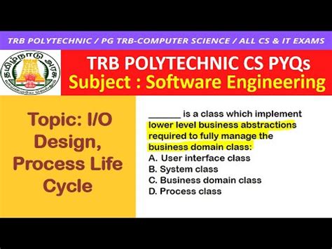 Design Class SOFTWARE ENGINEERING Tamil PG TRB Computer Science TRB Polytechnic CSE PG TRB
