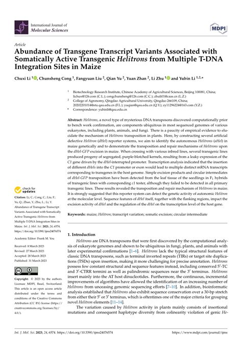 Pdf Abundance Of Transgene Transcript Variants Associated With