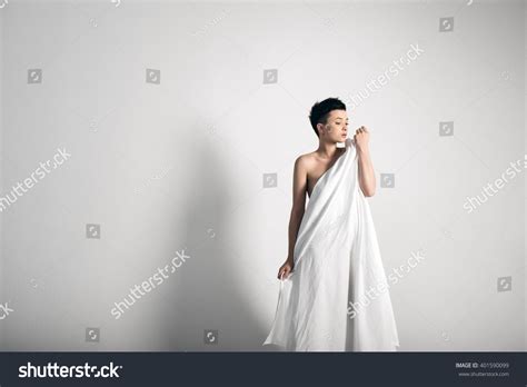 Naked Girl Wrapped Sheet Stock Photo Shutterstock