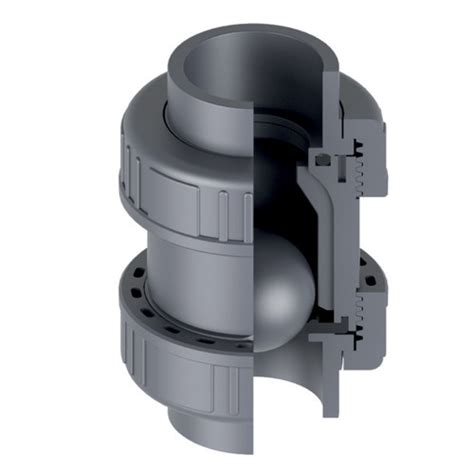 Chemline Plastics Ec Series Ball Check Valve Pvc Body Fkm O Rings
