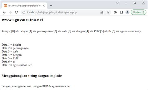 Tutorial Php 13 Fungsi Explode Dan Implode Pada Php
