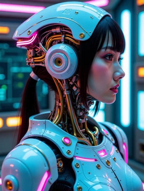 cybernetic android female android v3 flux lora tensor art