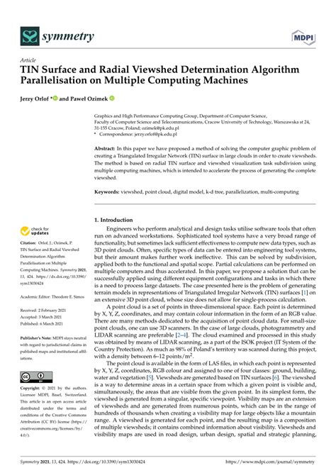Pdf Tin Surface And Radial Viewshed Determination Algorithm Parallelisation On Multiple