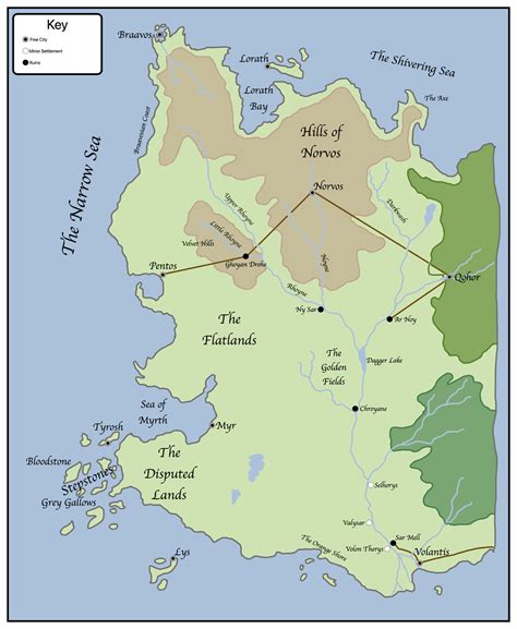 Map Of Western Essos Rthecitadel