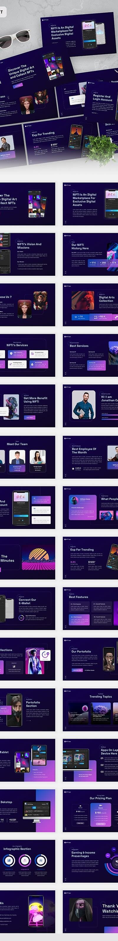 Nifti App Nft Mobile App And Saas Powerpoint Template By Pixesia