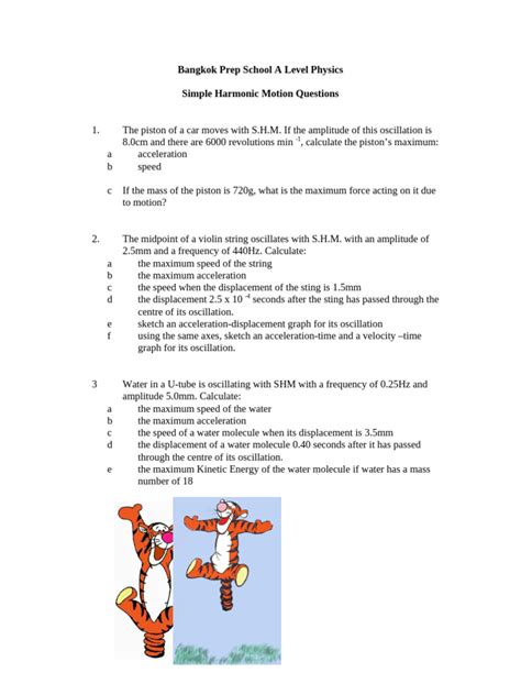 Simple Harmonic Motion Questions Pdf